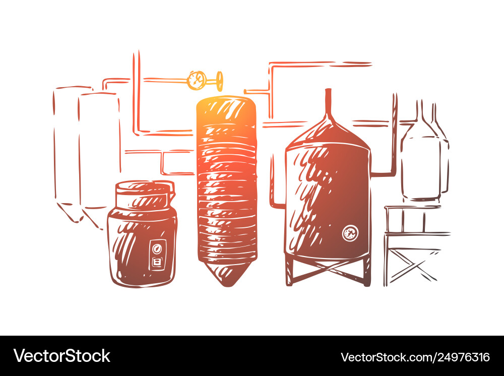 Brewing equipment lager making process automation Vector Image