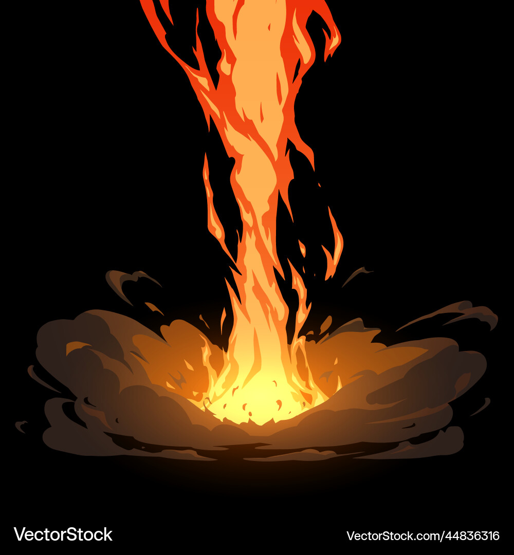 Cartoon explosion effect with smoke Royalty Free Vector