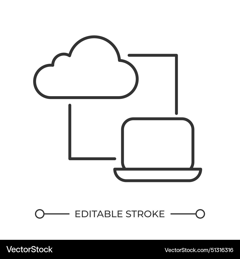 Cloud storage linear icon Royalty Free Vector Image