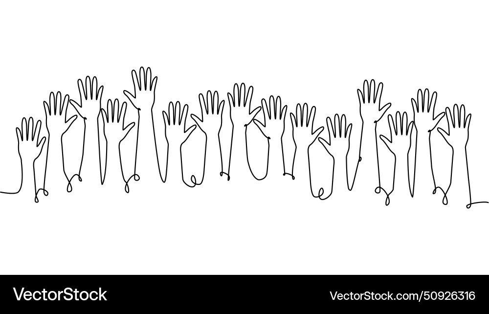 Continuous single line drawing of a group Vector Image