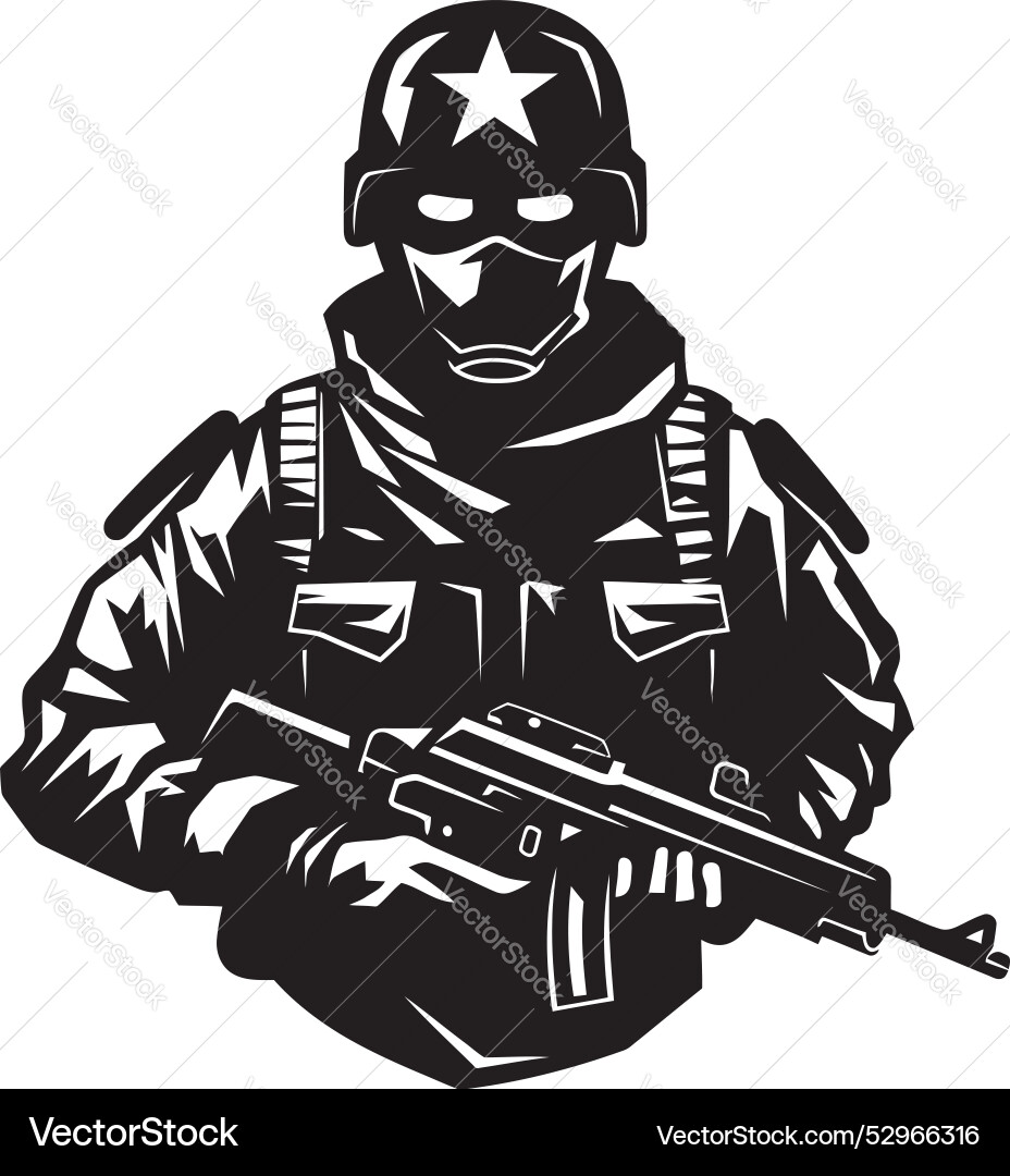 Courageous warrior illuminated iconic emblem Vector Image