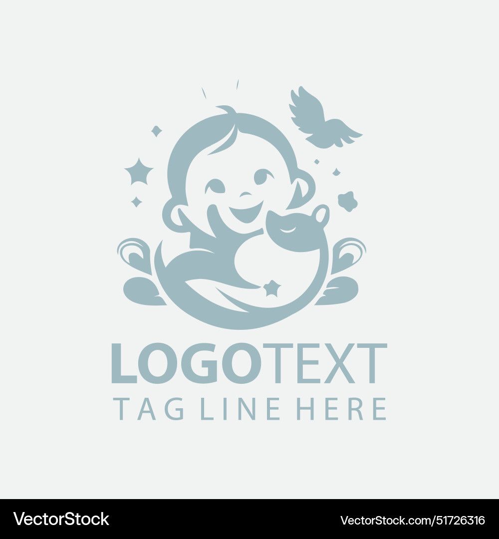 Cute baby logo Royalty Free Vector Image - VectorStock