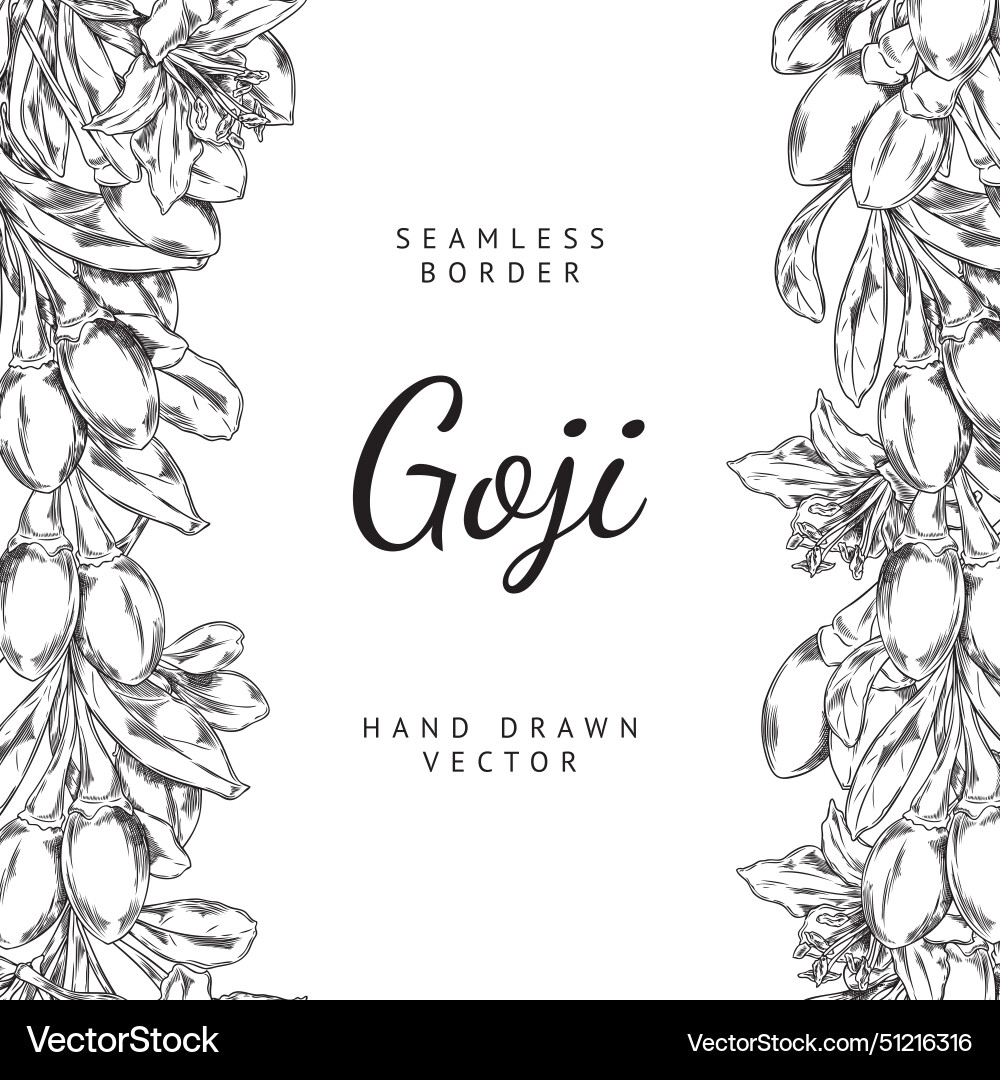 Elegant goji berry seamless Royalty Free Vector Image