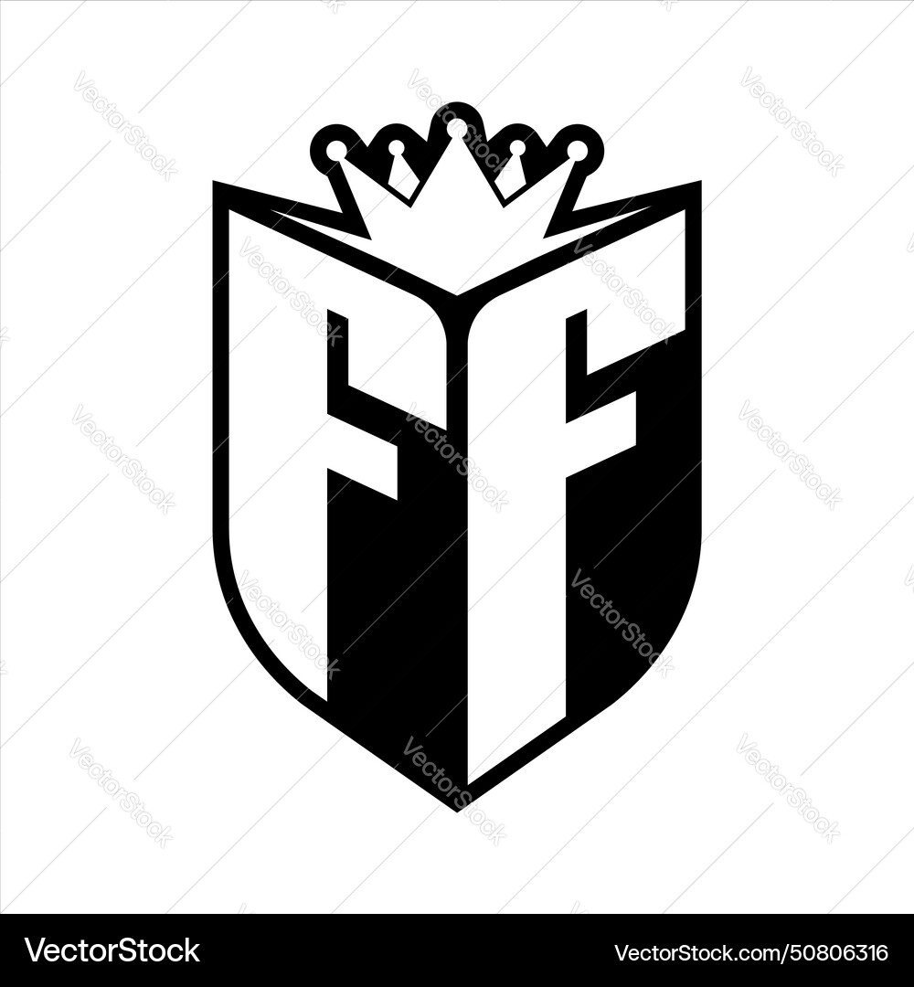 Ff letter bold monogram with shield shape Vector Image