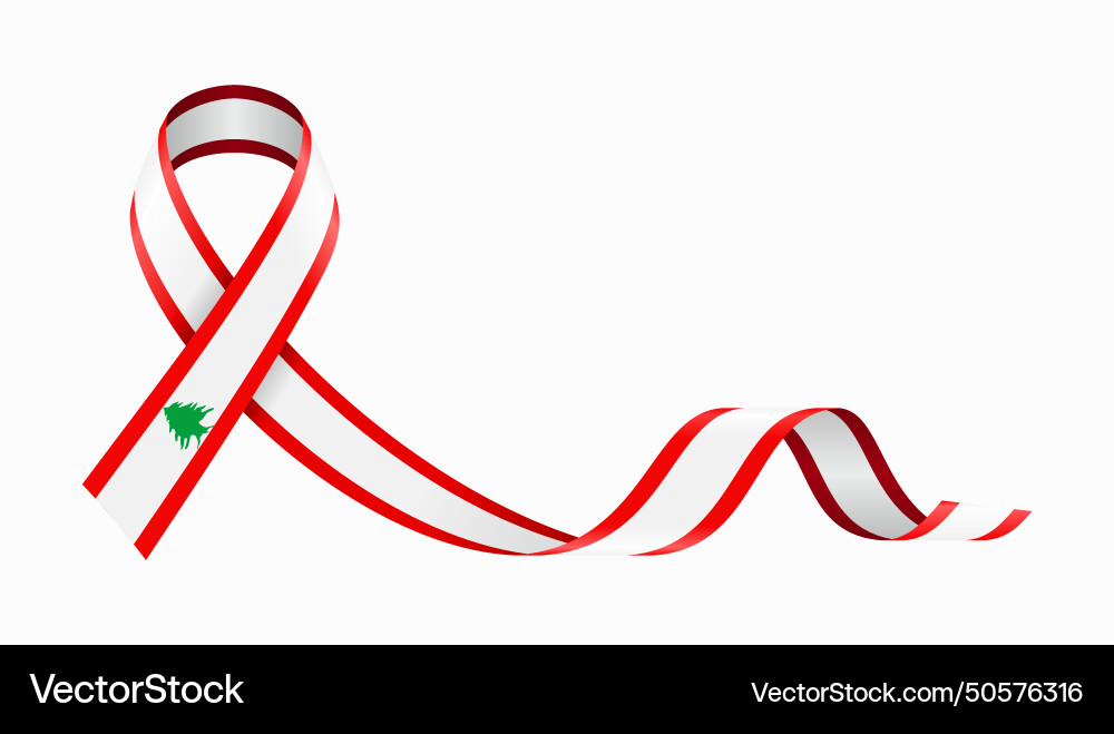 Lebanese flag stripe ribbon wavy background layout