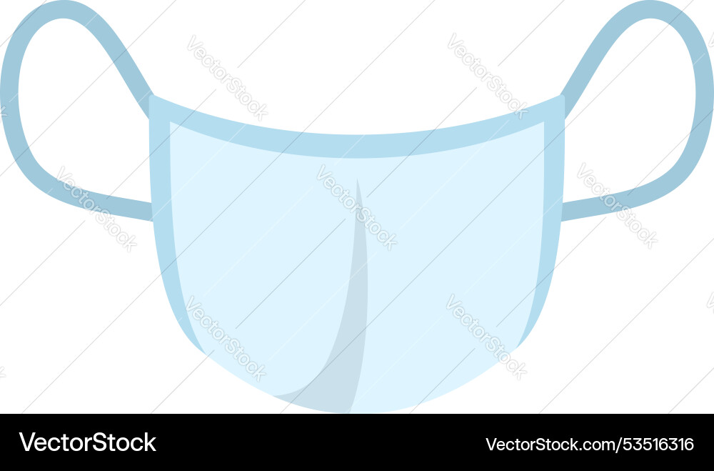 Light blue medical face mask protecting from virus