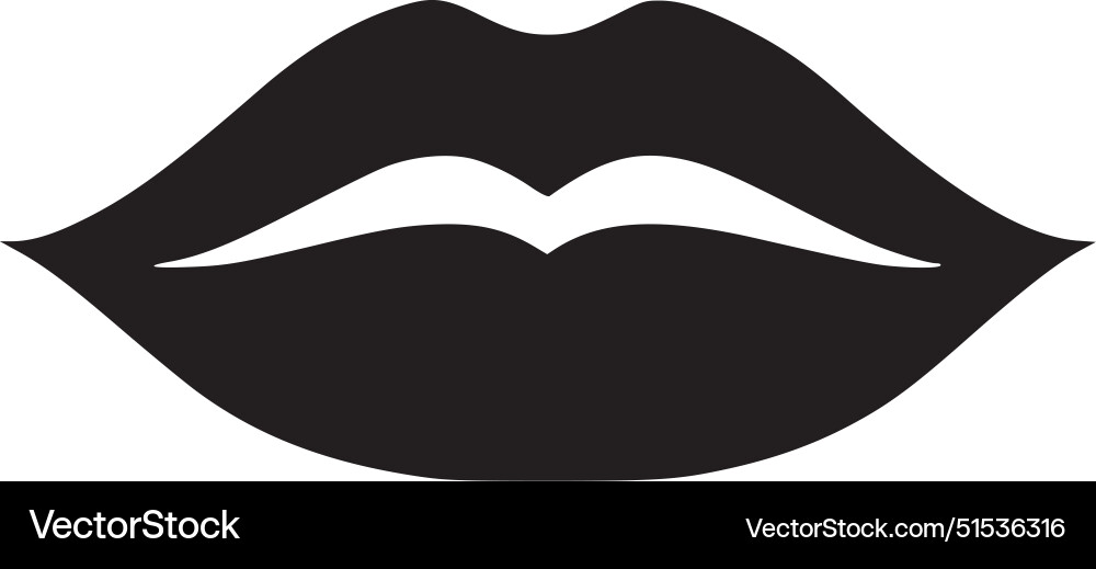 Lips - black and white isolated icon Royalty Free Vector