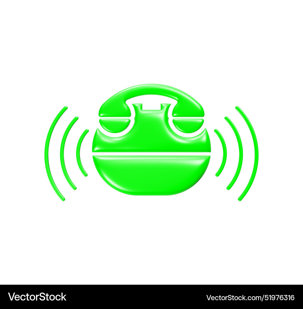 Phone call contact 3d realistic icon Royalty Free Vector