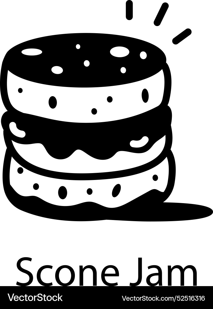Scone jam Royalty Free Vector Image - VectorStock