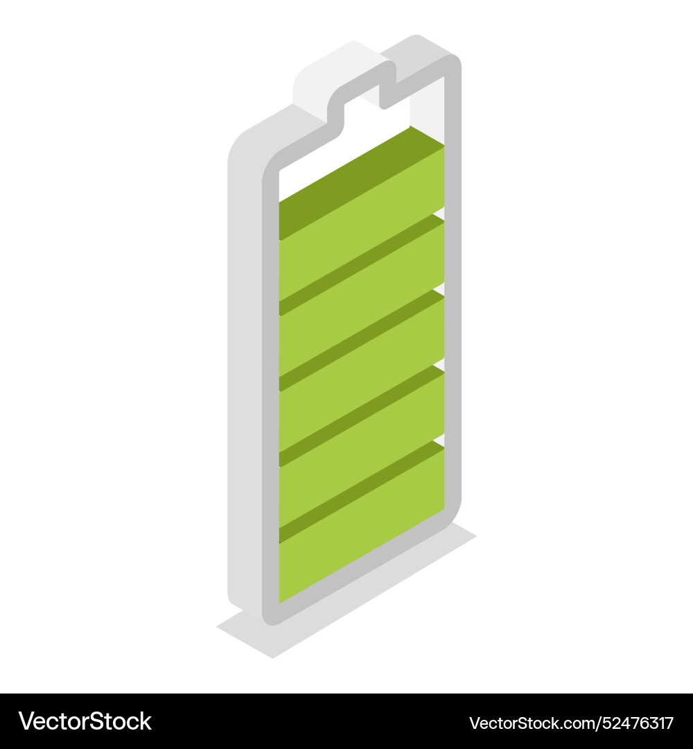 3d isometric flat set of charging level Royalty Free Vector