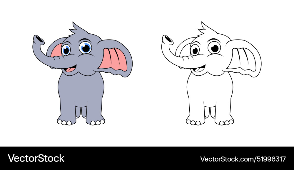 Elephant cartoon character design Royalty Free Vector Image