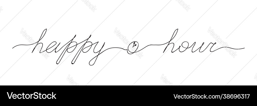 Happy hour handwritten lettering Royalty Free Vector Image