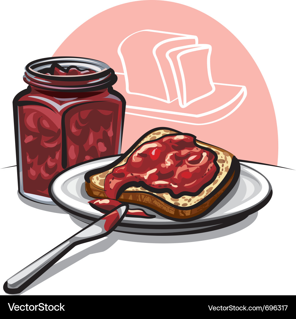 Jam with bread Royalty Free Vector Image - VectorStock