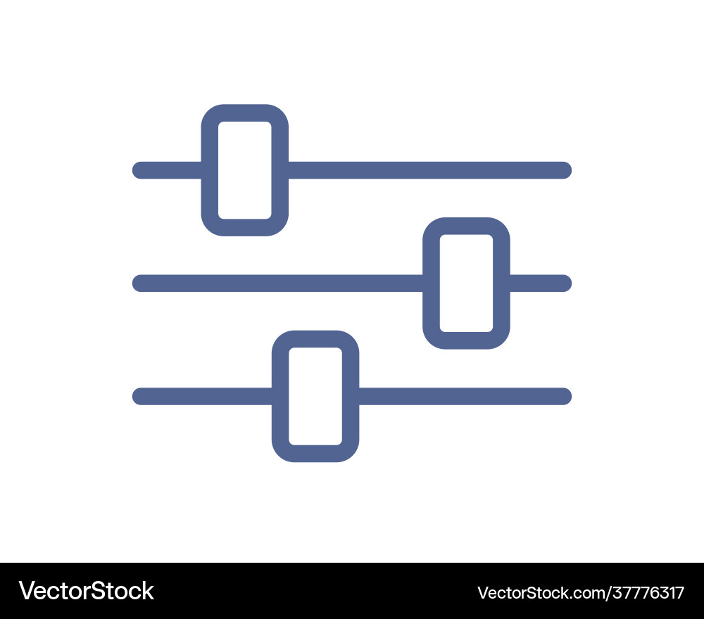 Simple line art icon sound control bar or mixer Vector Image