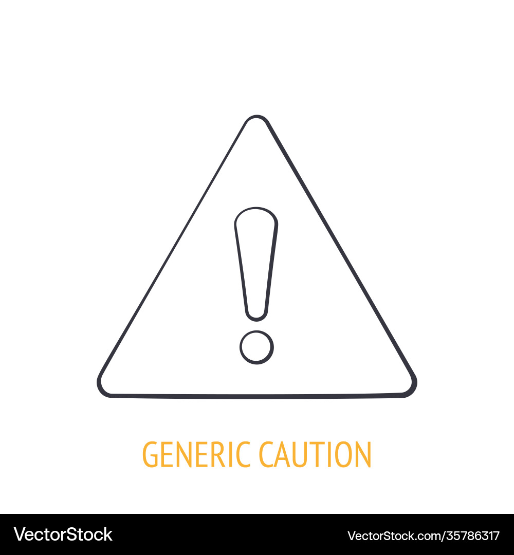 Warning sign with exclamation mark inside outline Vector Image