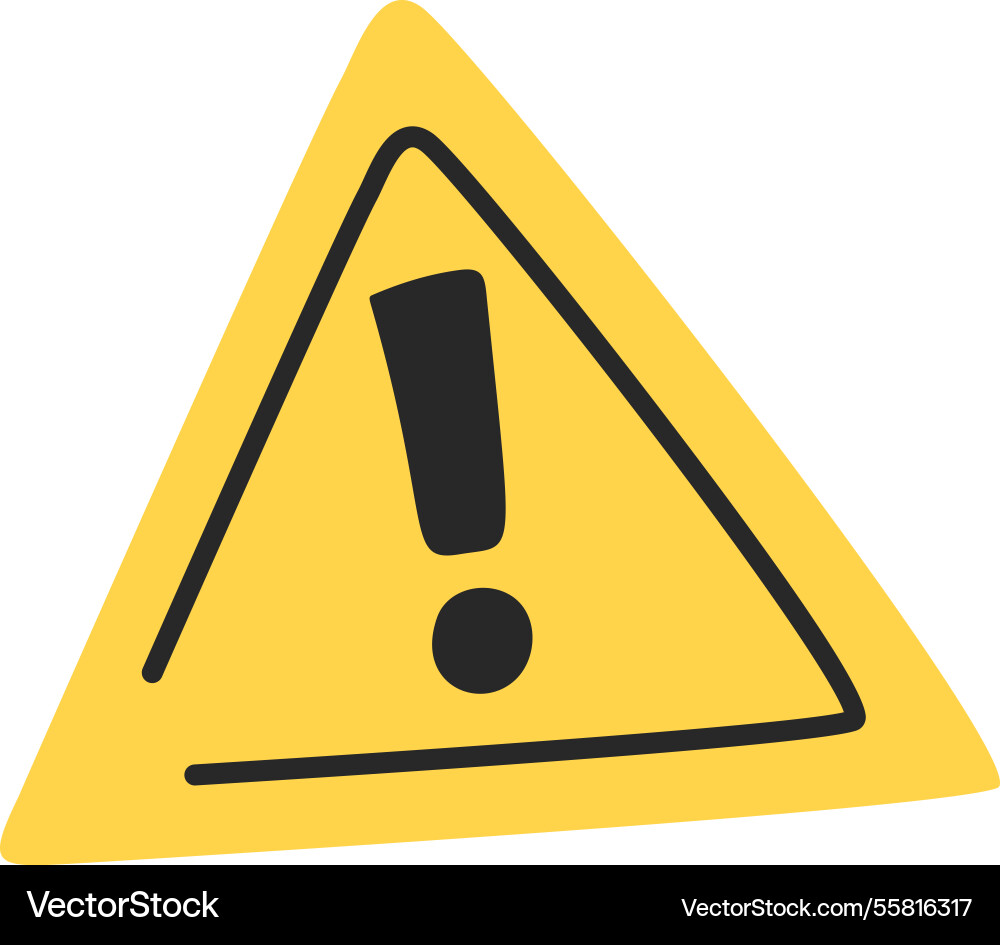 Yellow triangle exclamation mark sign Royalty Free Vector
