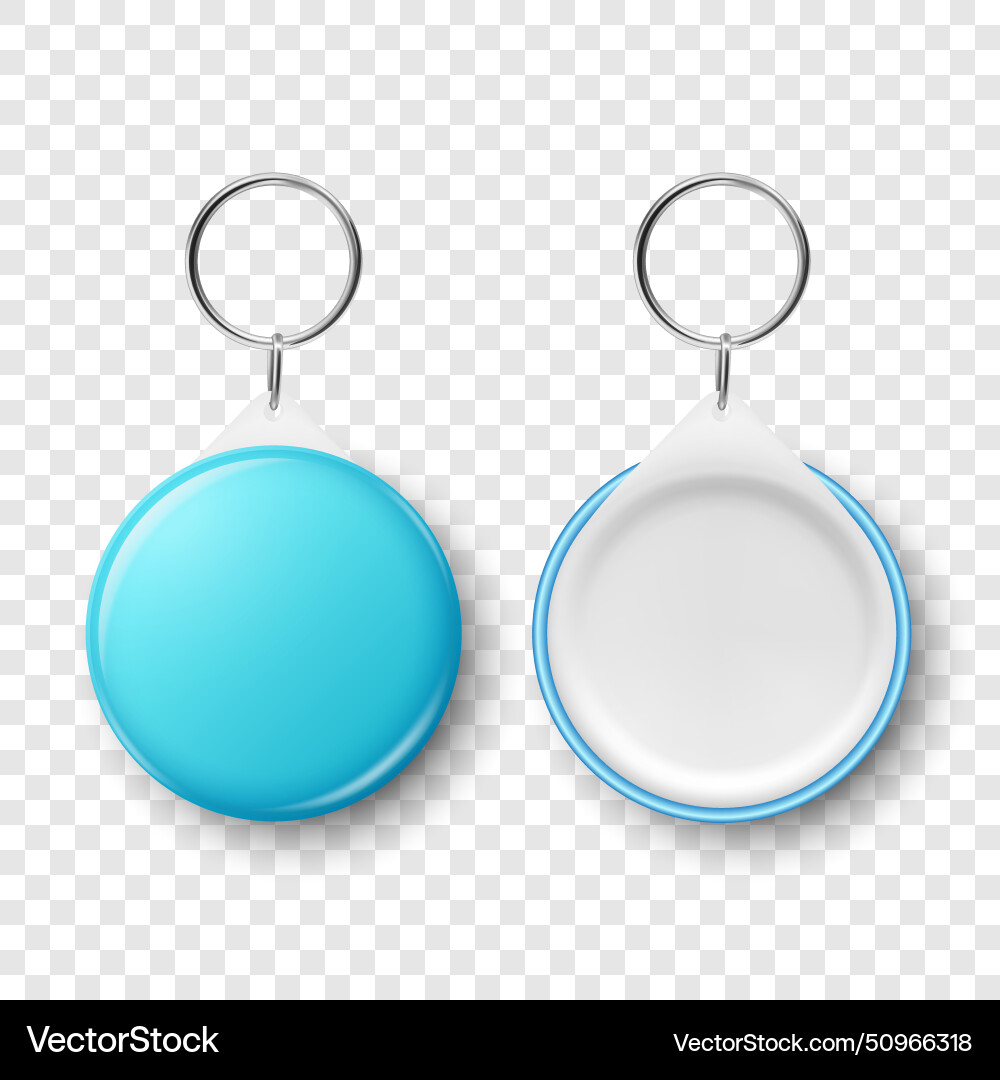 3d realistic blue blank round button badge Vector Image