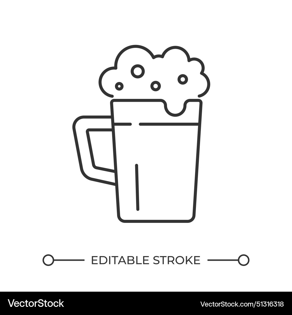 Beer mug linear icon Royalty Free Vector Image