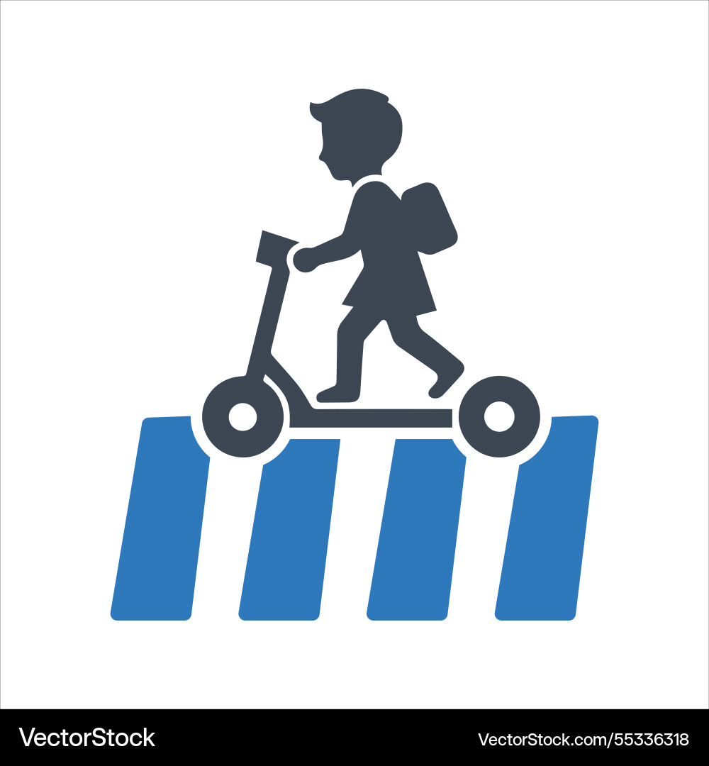 Children crossing icon zebra Royalty Free Vector Image