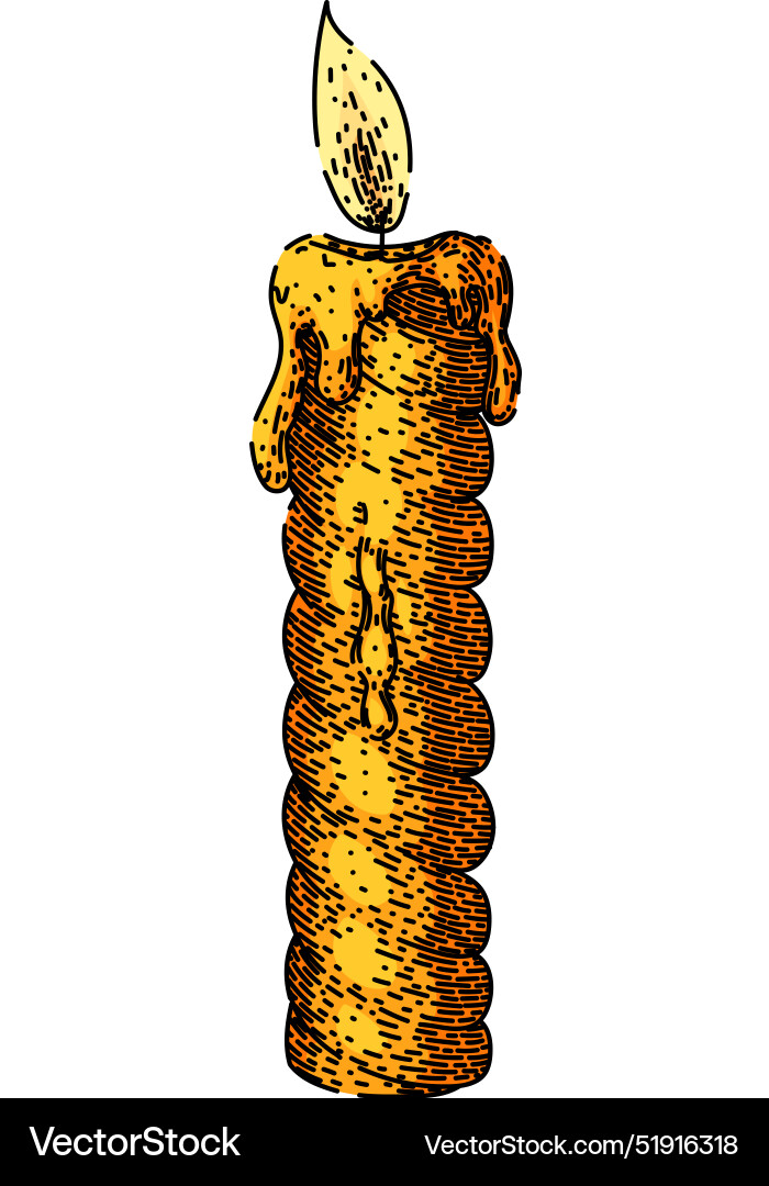 Dark candle sketch hand drawn Royalty Free Vector Image