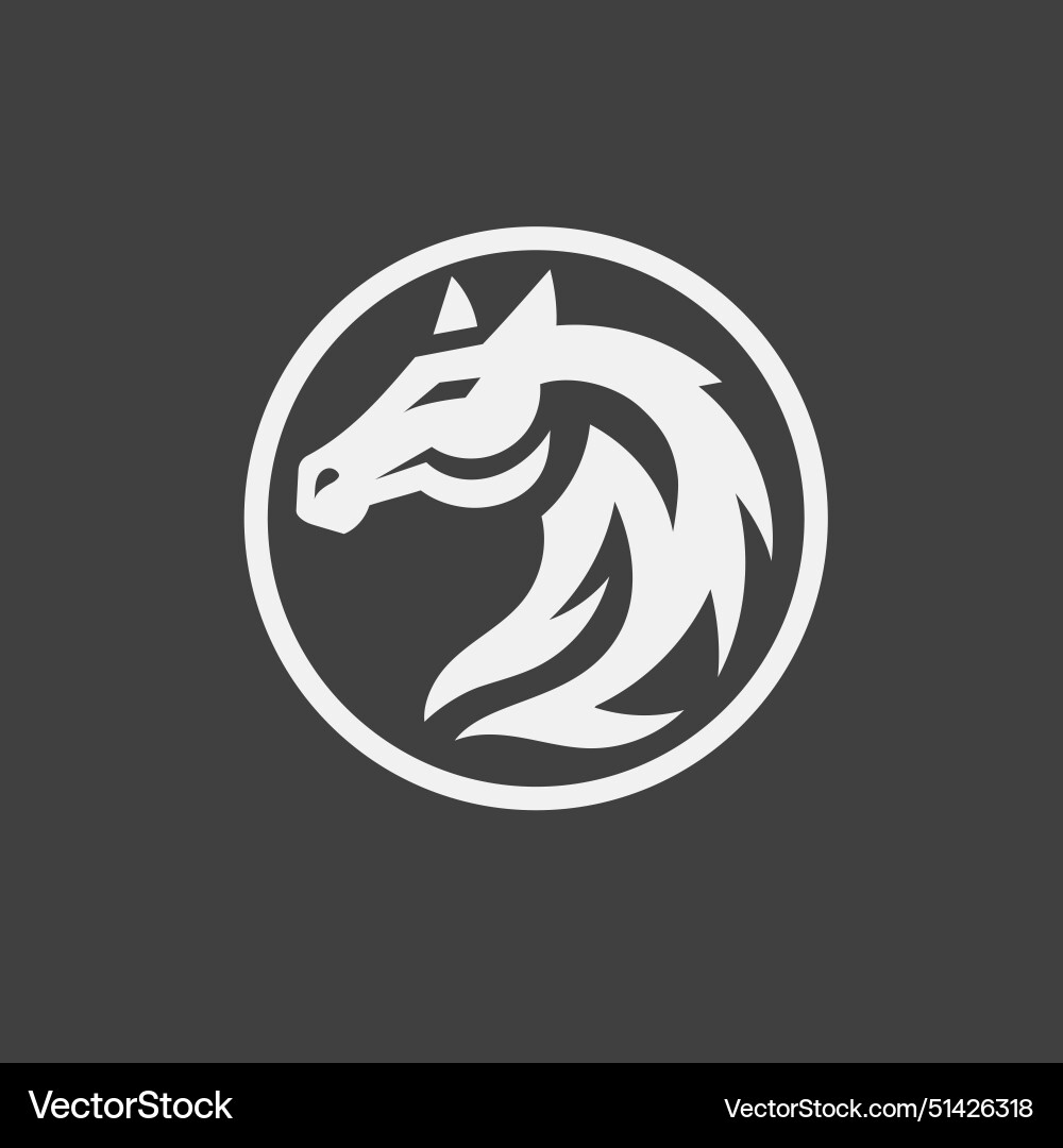 Horse head symbol with in circular style Vector Image