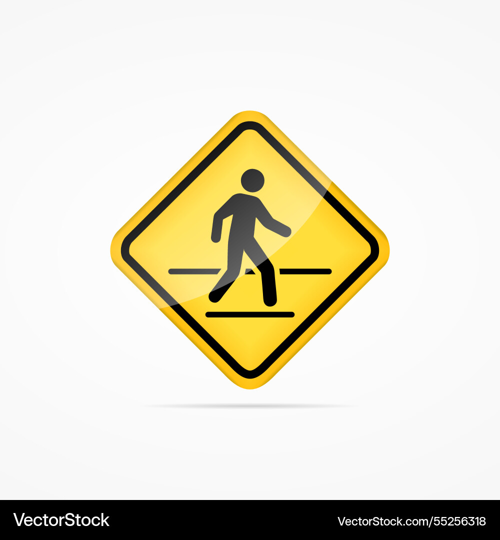 Pedestrian crossing area sign direction left Vector Image