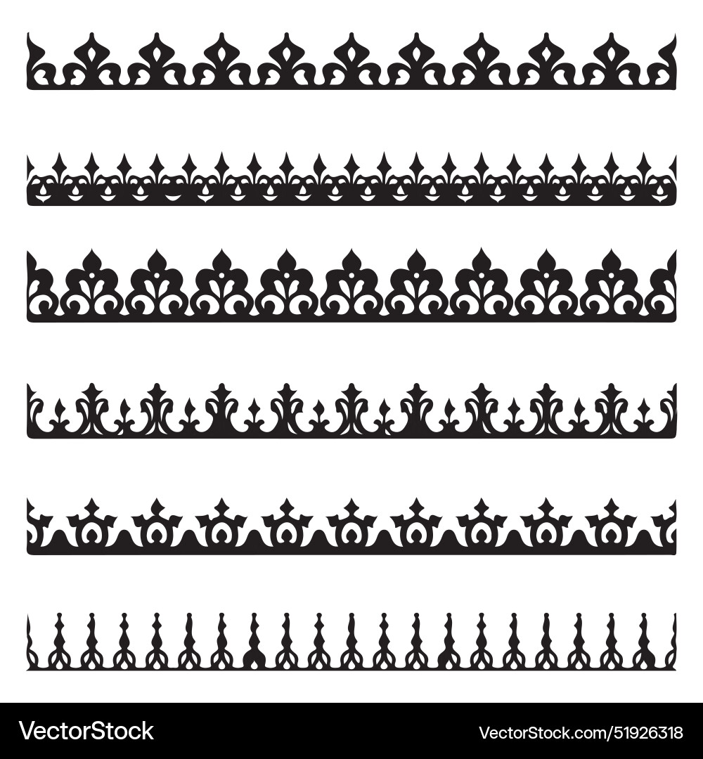 Premium decorative seamless borders vintage design