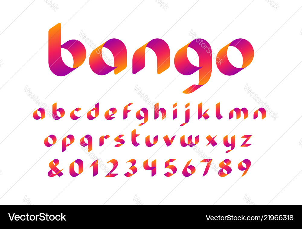 Ribbon font alphabet with lowercase letters Vector Image