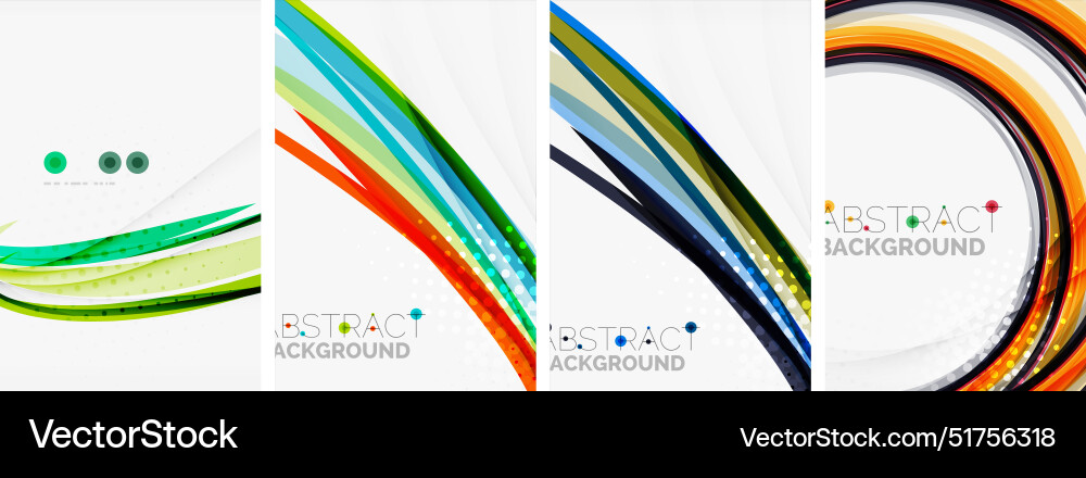 Set of wave design background posters Royalty Free Vector