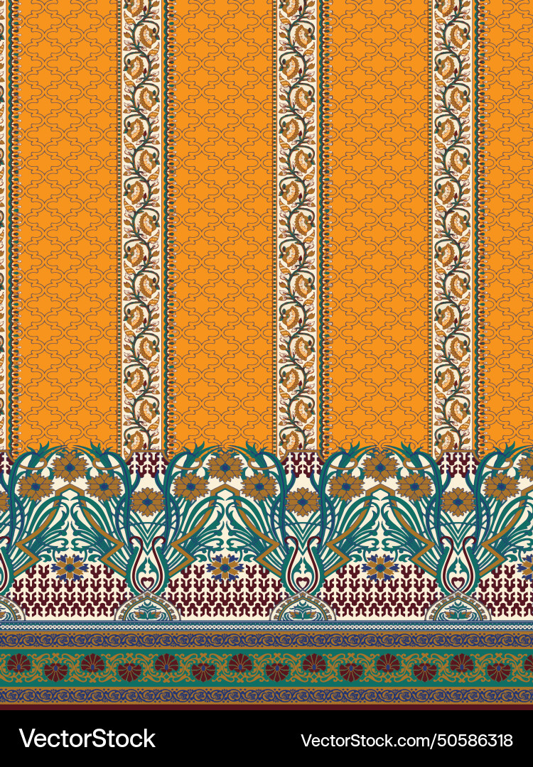 Textile Digital Design Fabric Print Wallpaper Vector Image