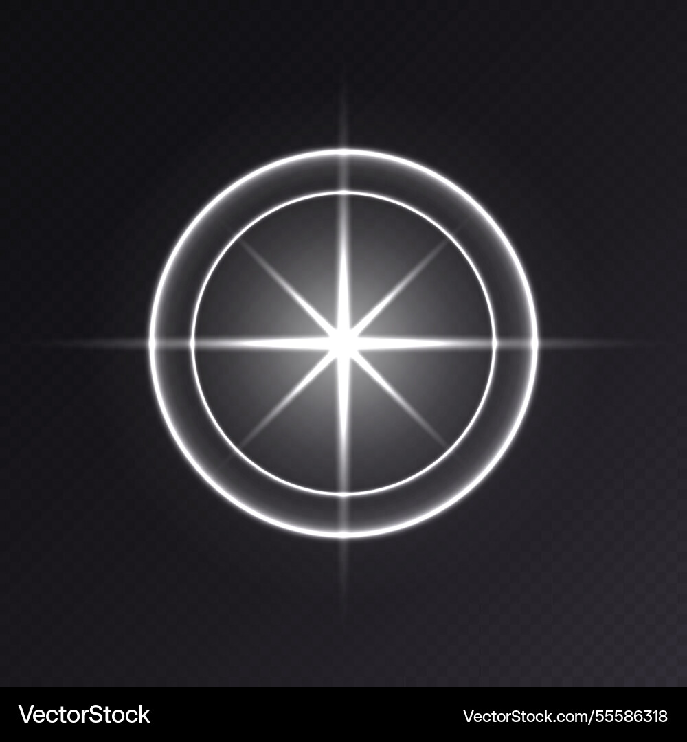 White light flare glowing shiny sparkle lens Vector Image