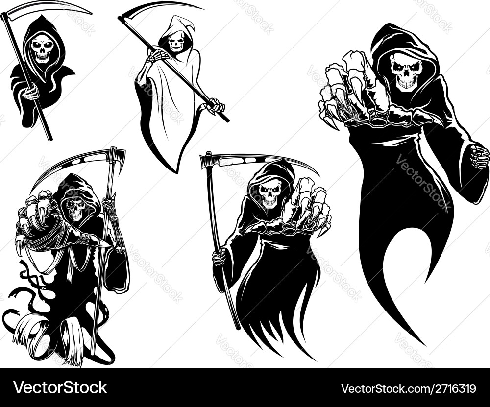 Death Skeleton Collection Royalty Free Vector Image