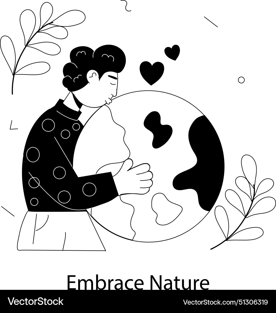 Embrace nature Royalty Free Vector Image - VectorStock