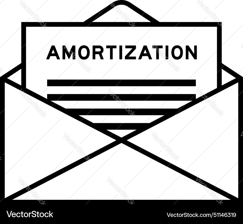 Envelope and letter sign with word amortization Vector Image
