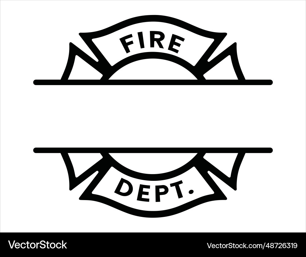 Fireman badge silhouette art 2 Royalty Free Vector Image