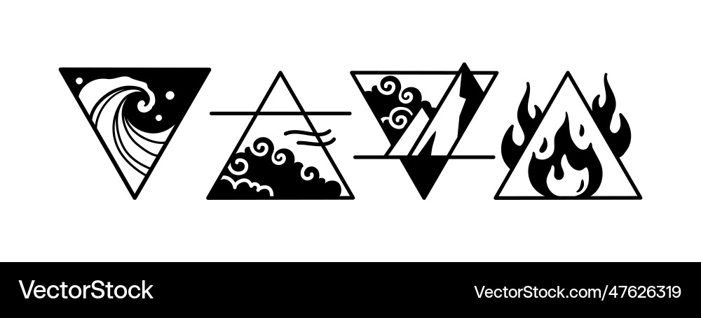 Four elements logo earth air fire water icon Vector Image