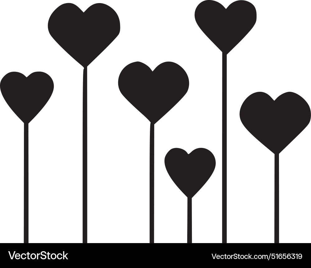 Hearts - minimalist and simple silhouette Vector Image