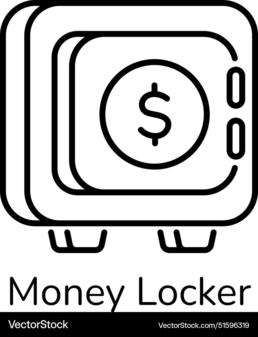 Money locker Royalty Free Vector Image - VectorStock