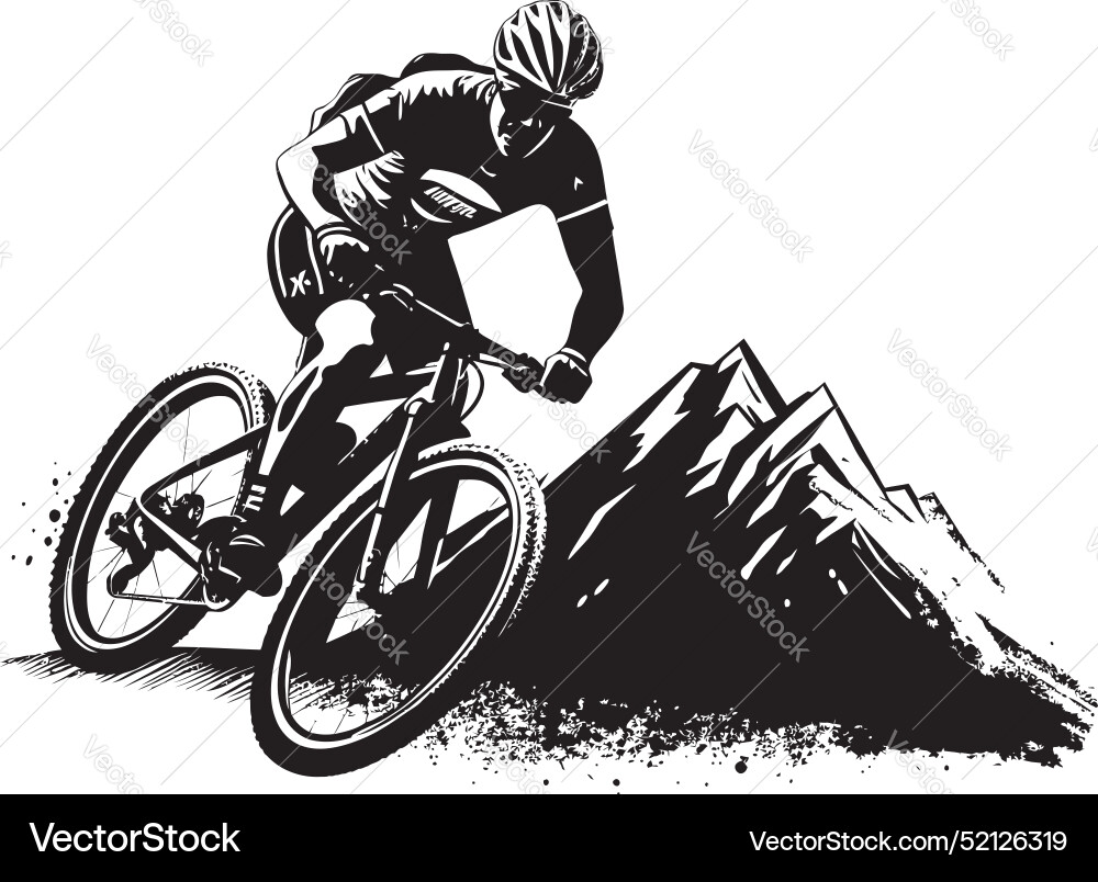 Pushing limits embracing freedom mountain biking Vector Image