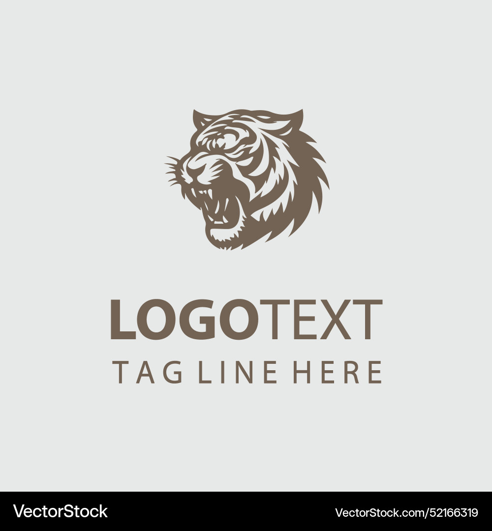 Roaring tiger logo Royalty Free Vector Image - VectorStock