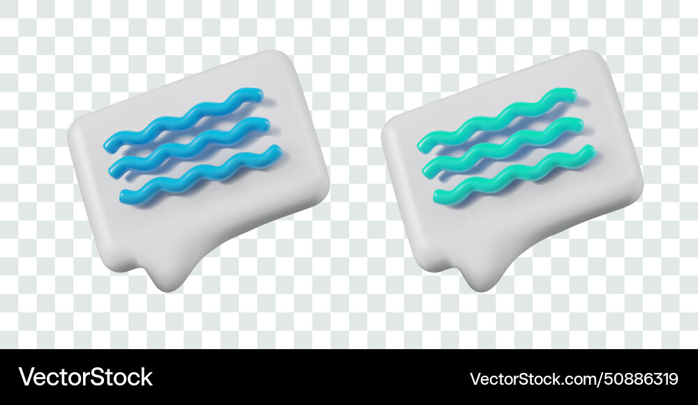 Set of 3d message signs different colors Vector Image
