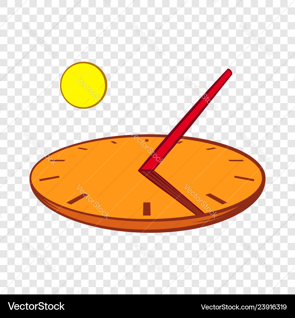 Sundial icon in cartoon style Royalty Free Vector Image