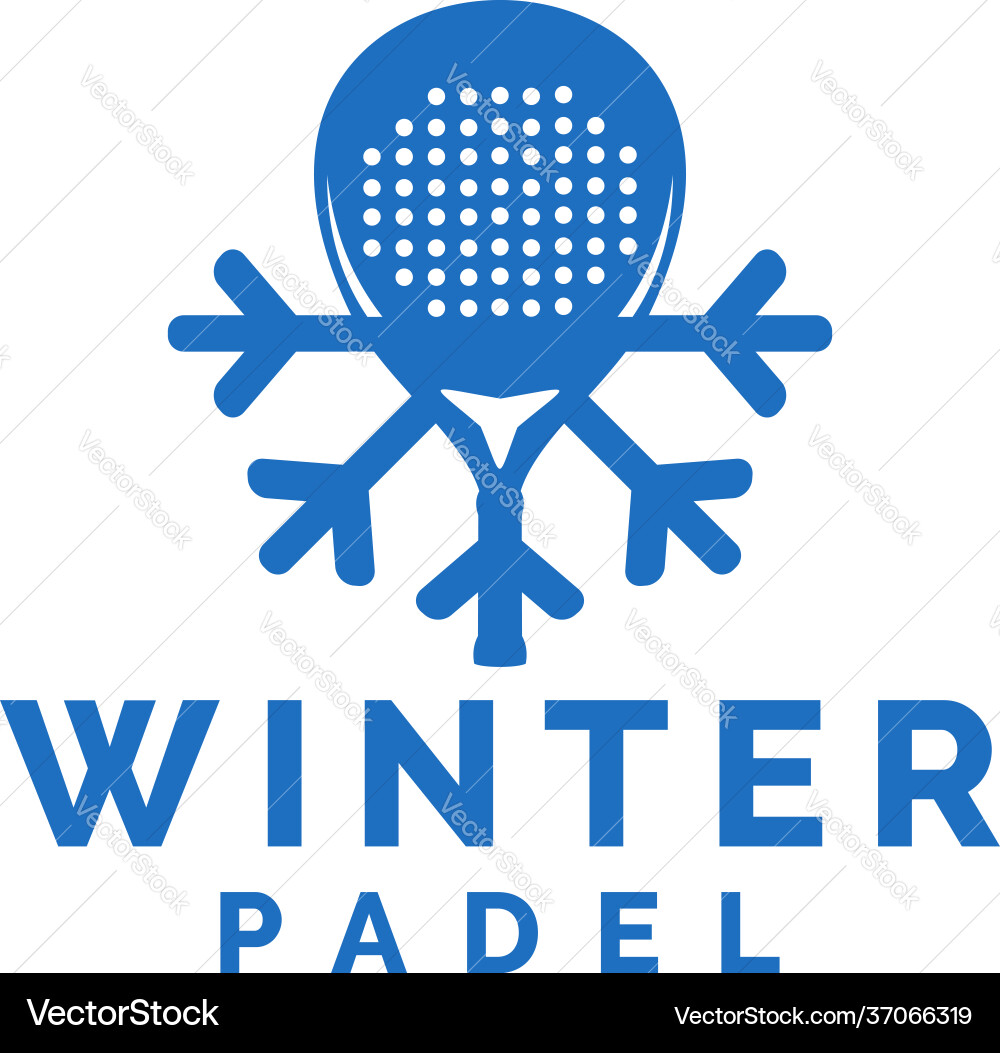 Winter padel logo design Royalty Free Vector Image