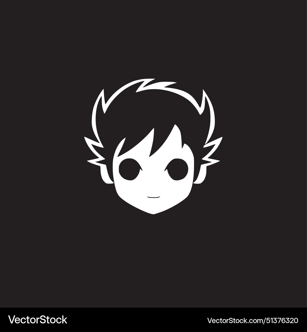 Anime - minimalist and flat logo Royalty Free Vector Image