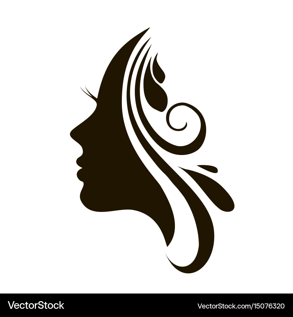 Beautiful woman face and hair fashion icon Vector Image Beautiful woman face and hair fashion icon Vector Image
