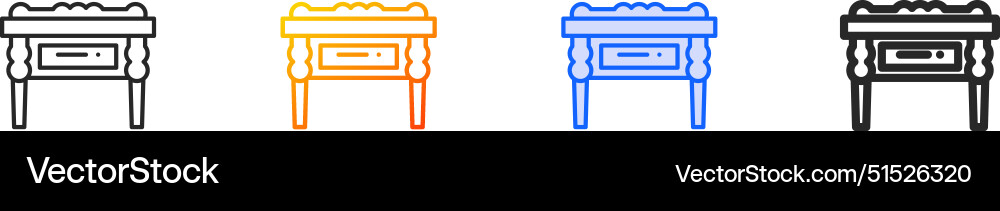 Coffee table iconthin linear gradient blue stroke Vector Image