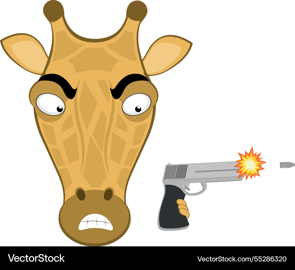 Giraffe shooting gun Royalty Free Vector Image