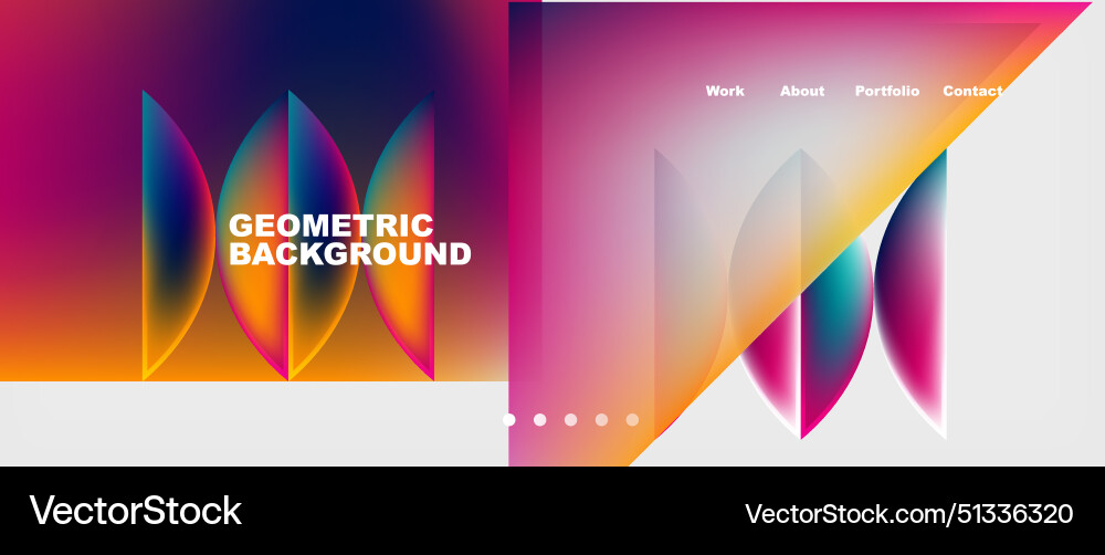 Glassmorphism geometric abstract background Vector Image