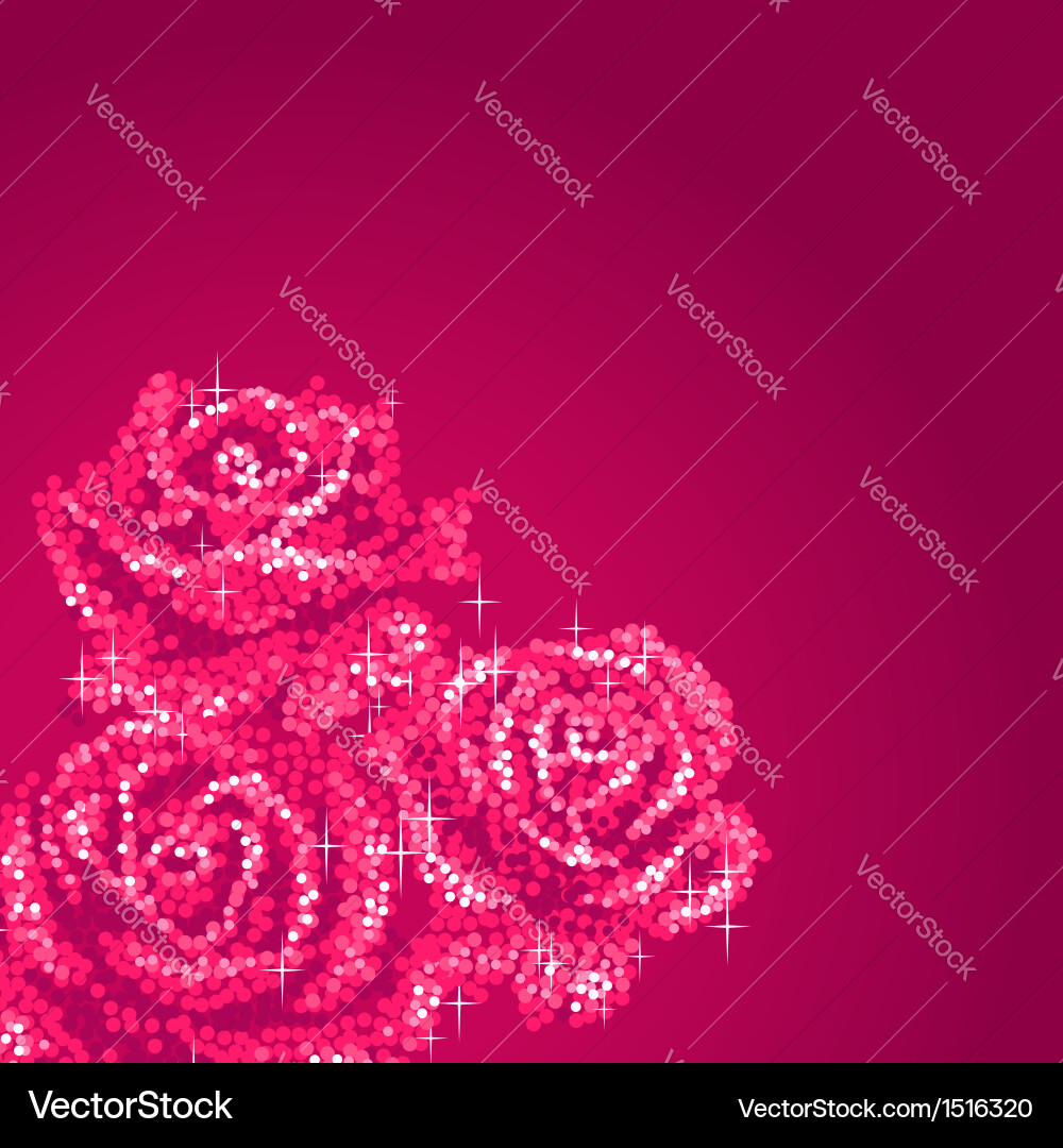 Glitter roses pink Royalty Free Vector Image - VectorStock