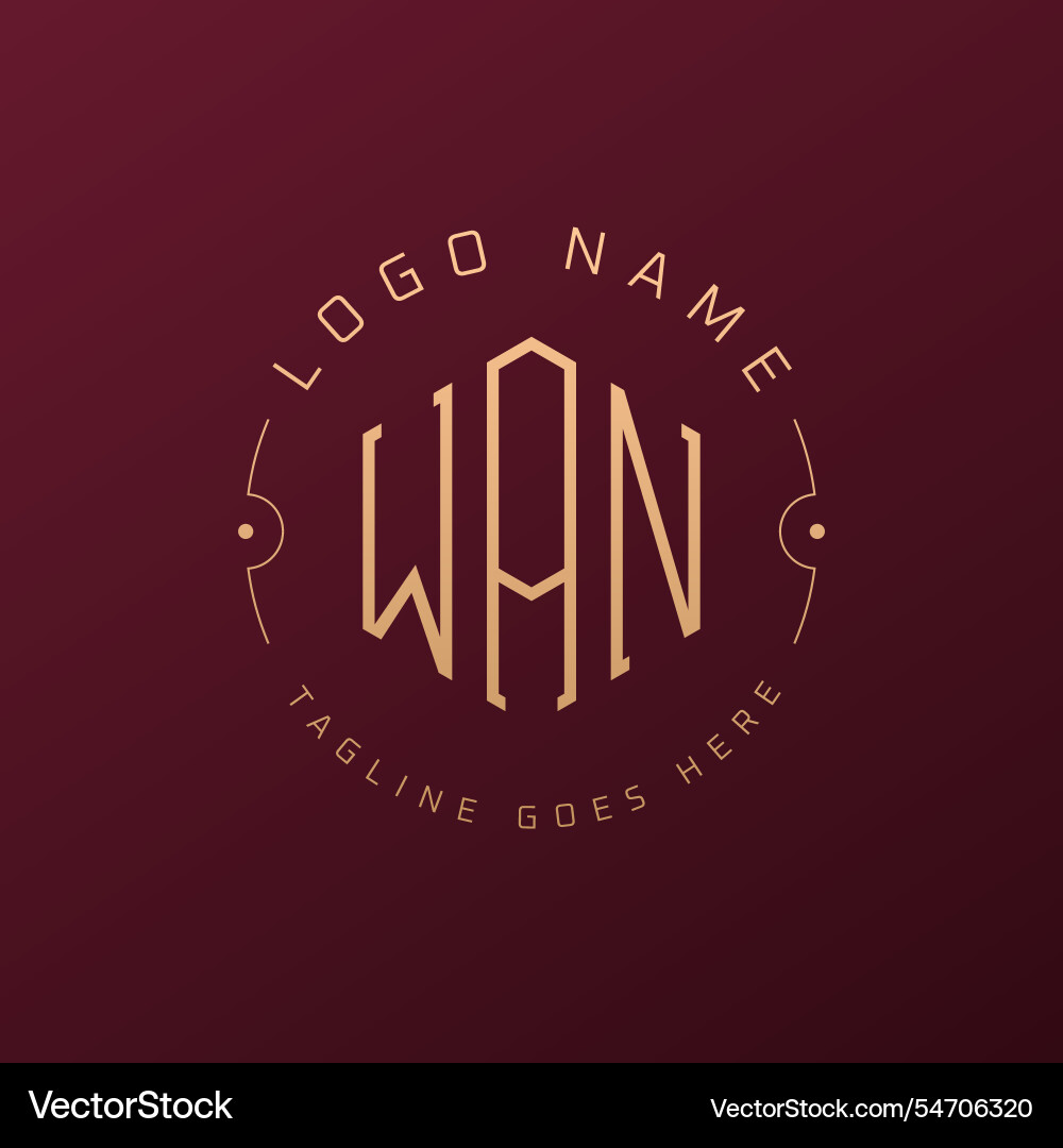 Luxury wan logo design elegant letter Royalty Free Vector